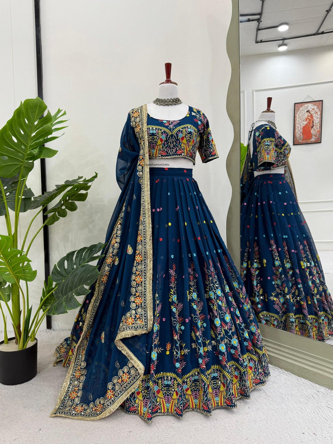 Georgette Lehenga Choli With Dupatta: Indian Wedding Outfit - Etsy