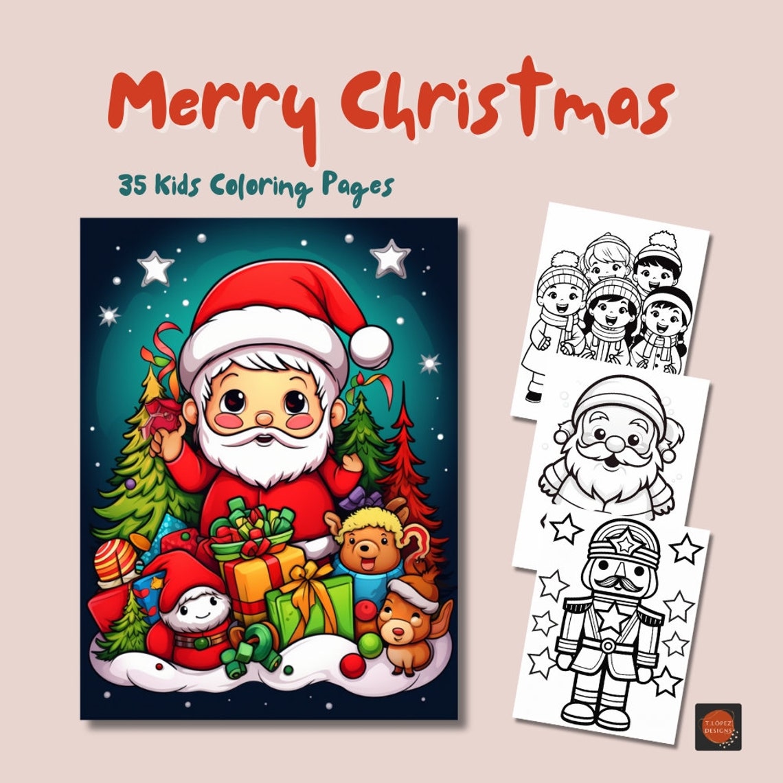 Christmas Kids Coloring Pages | 35 Print Outs | Ages 5+ | XMAS Kids ...