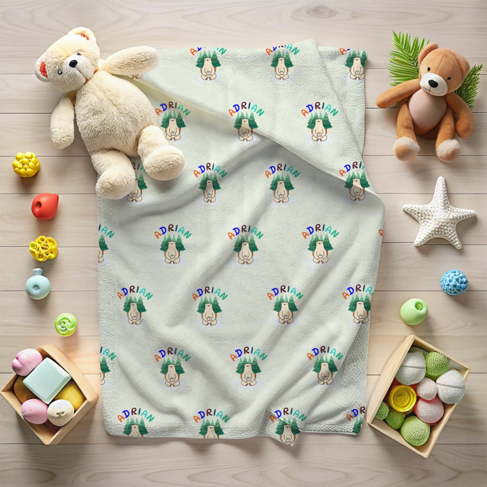 Personalized Kids Name Velveteen Plush Blanket Personalization Baby ...