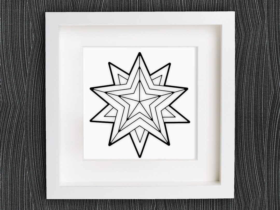 3-D Origami Art in the Object Frame Motif Star No. 2 - Etsy
