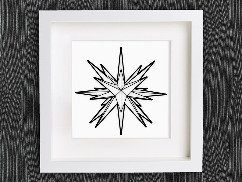 3-D Origami Art in the Object Frame Motif Moravian Stern - Etsy