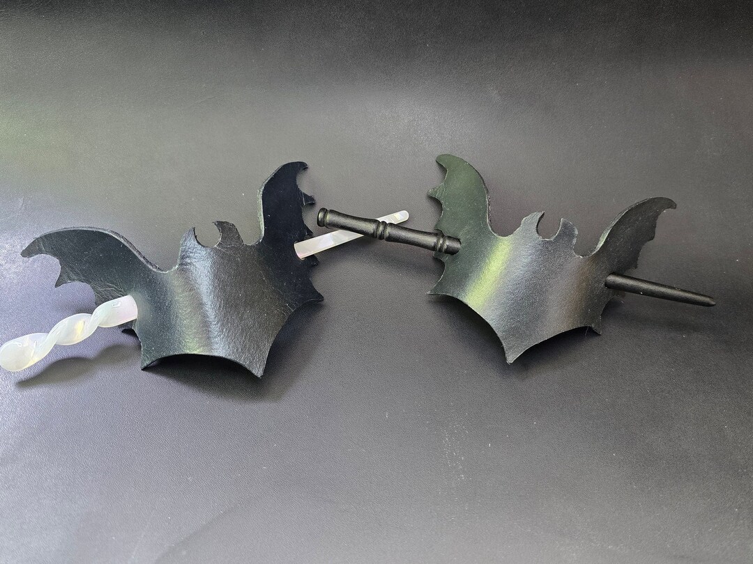 Bat Hair Barrette Pin leather - Etsy