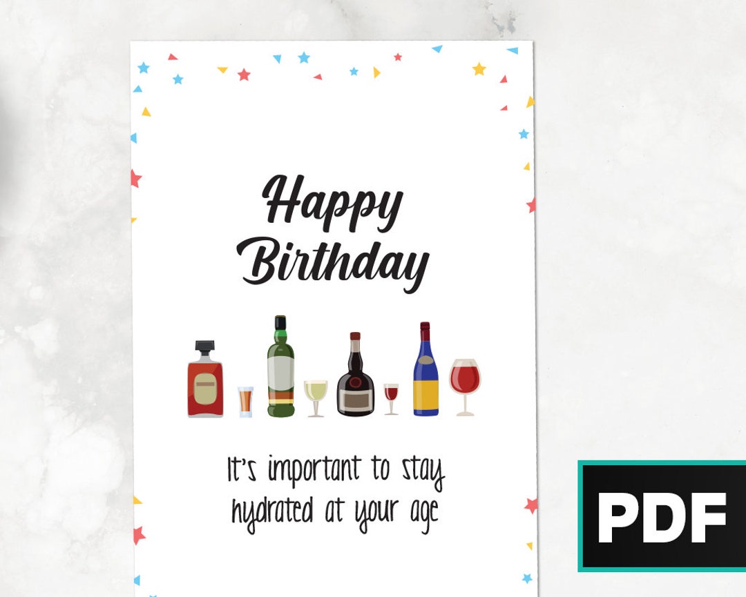 Better With Age Birthday Card DIGITAL Greeting Card, Printable Happy ...