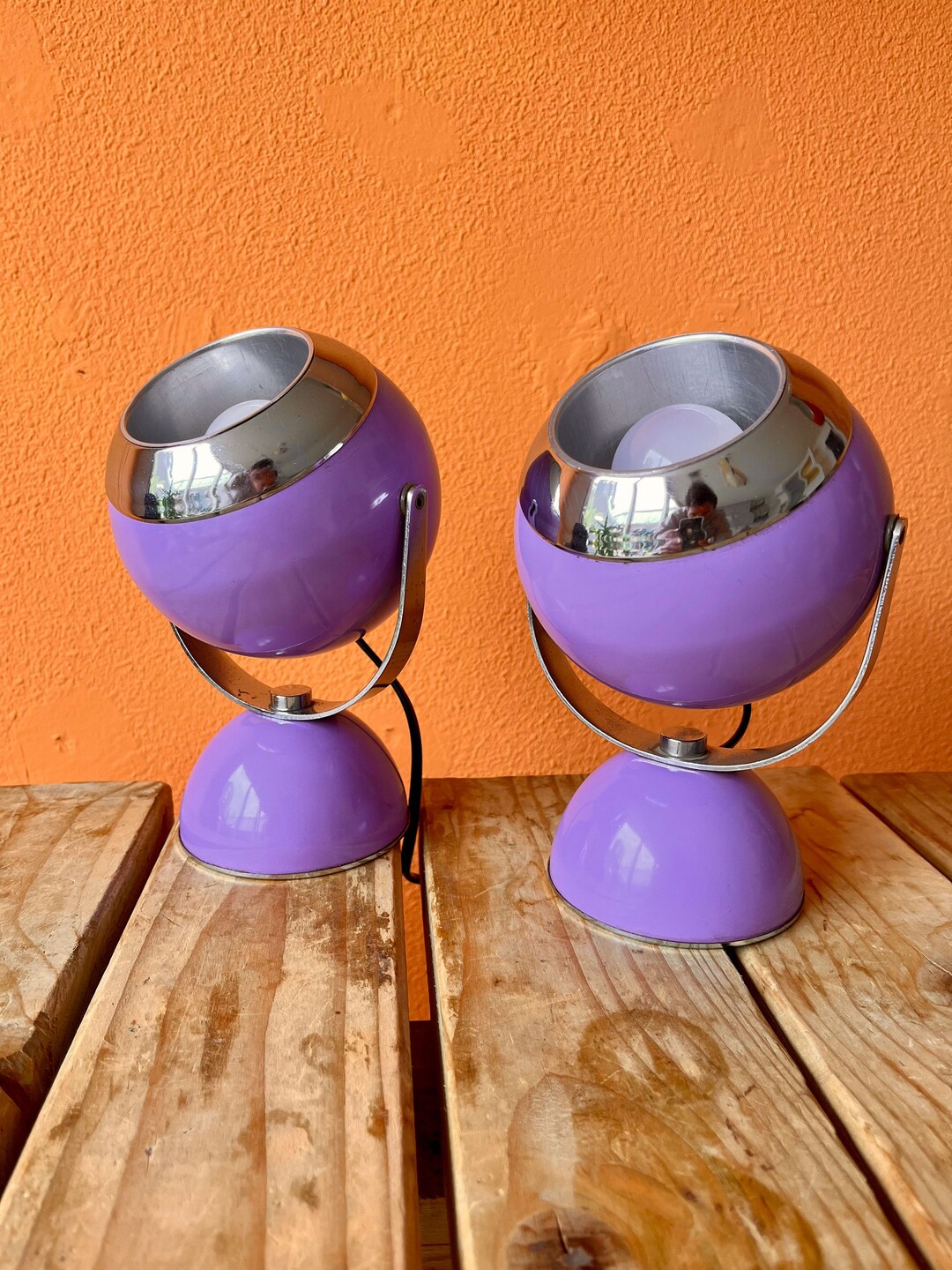 Set of Two Vintage 70s Space Age Eyeball Table Lamps - Etsy UK