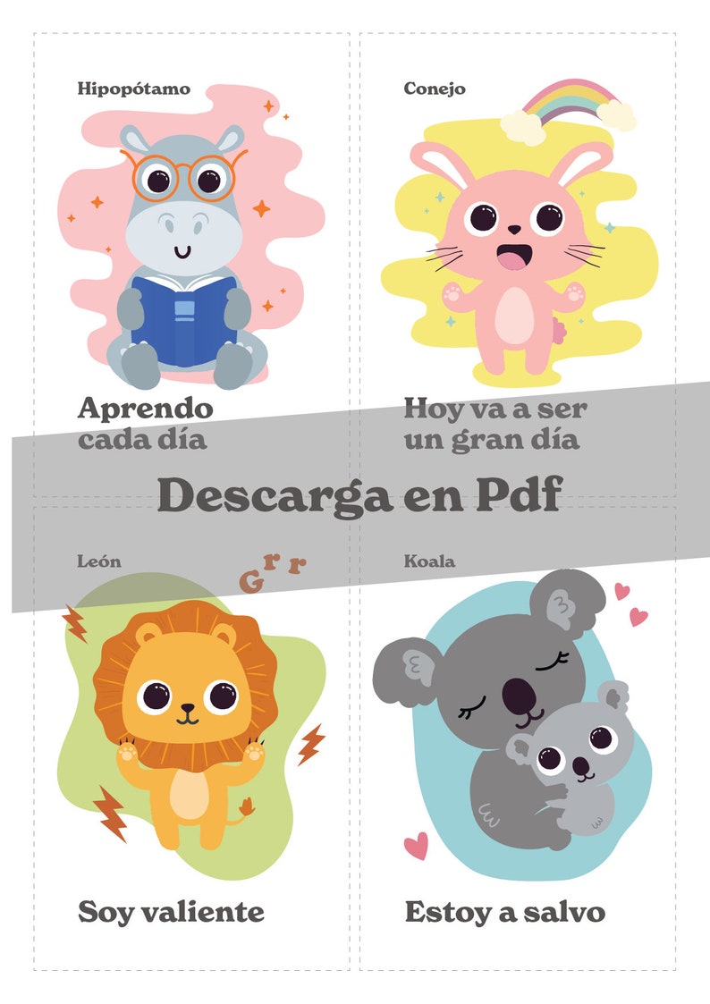 32 Tarjetas Digitales De Afirmaciones Positivas Para Niños En Español ...