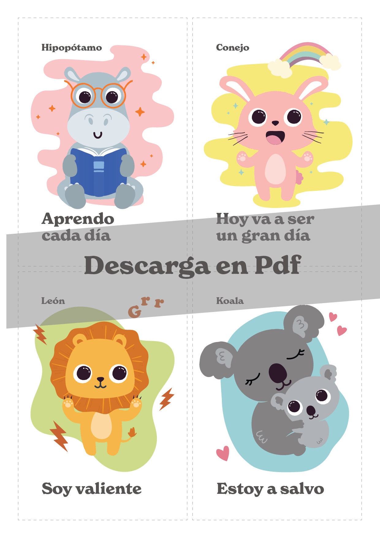 Spanish Positive Affirmation Cards for Kids, Printable (digital ...