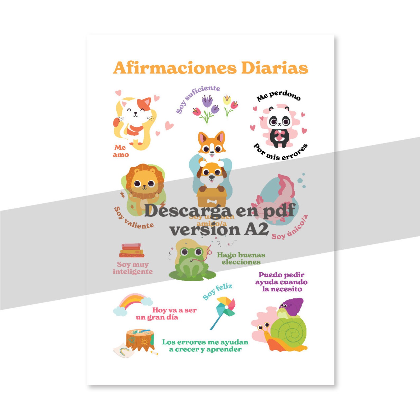 Poster Para Niños Imprimibles Afirmaciones Positivas Para Niños Con ...
