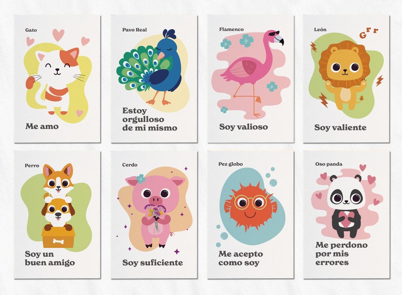 Spanish Positive Affirmation Cards for Kids, Printable (digital ...