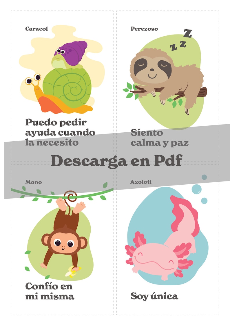 Spanish Positive Affirmation Cards for Kids, Printable (digital ...