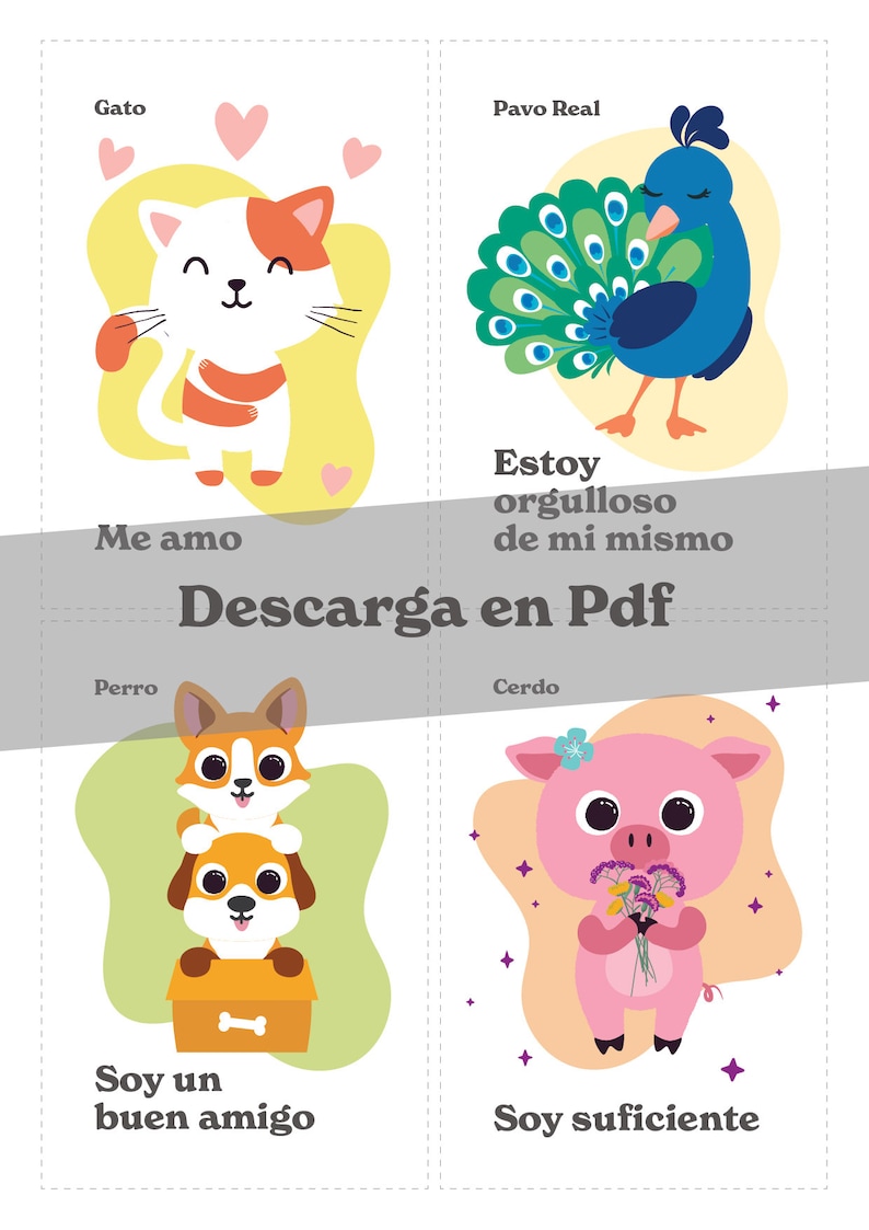 Spanish Positive Affirmation Cards for Kids, Printable (digital ...