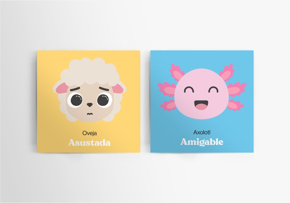 Animal Emotions Flash Cards, Spanish Language Learning (digital ...
