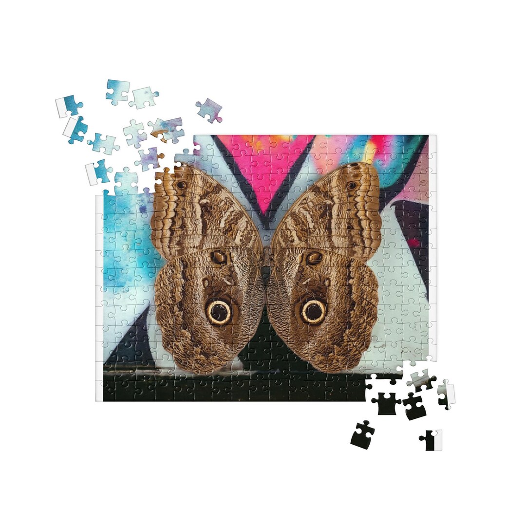 Jigsaw Puzzle Owl Moth Butterfly 252 Pcs Colorful Grafitti Insect ...