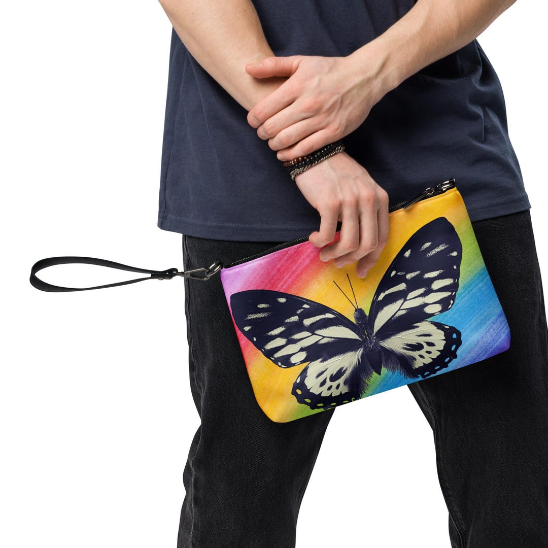 Butterfly Rainbow Crossbody Travel Bag Unisex Vegan Leather Pride LGBT ...