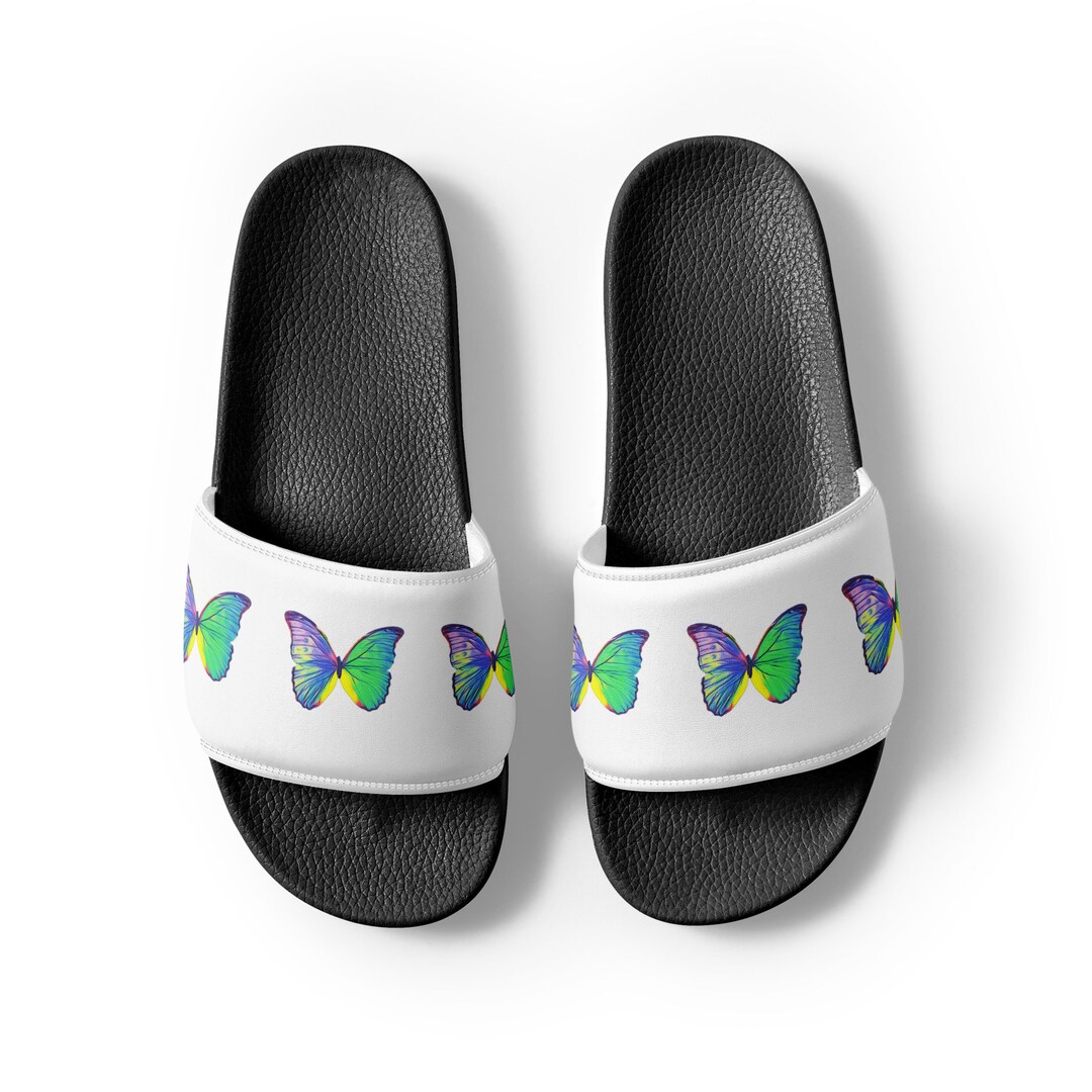 Butterflies Women's Slides Sandals Pool Shoes, Beach, Casual Weekend ...