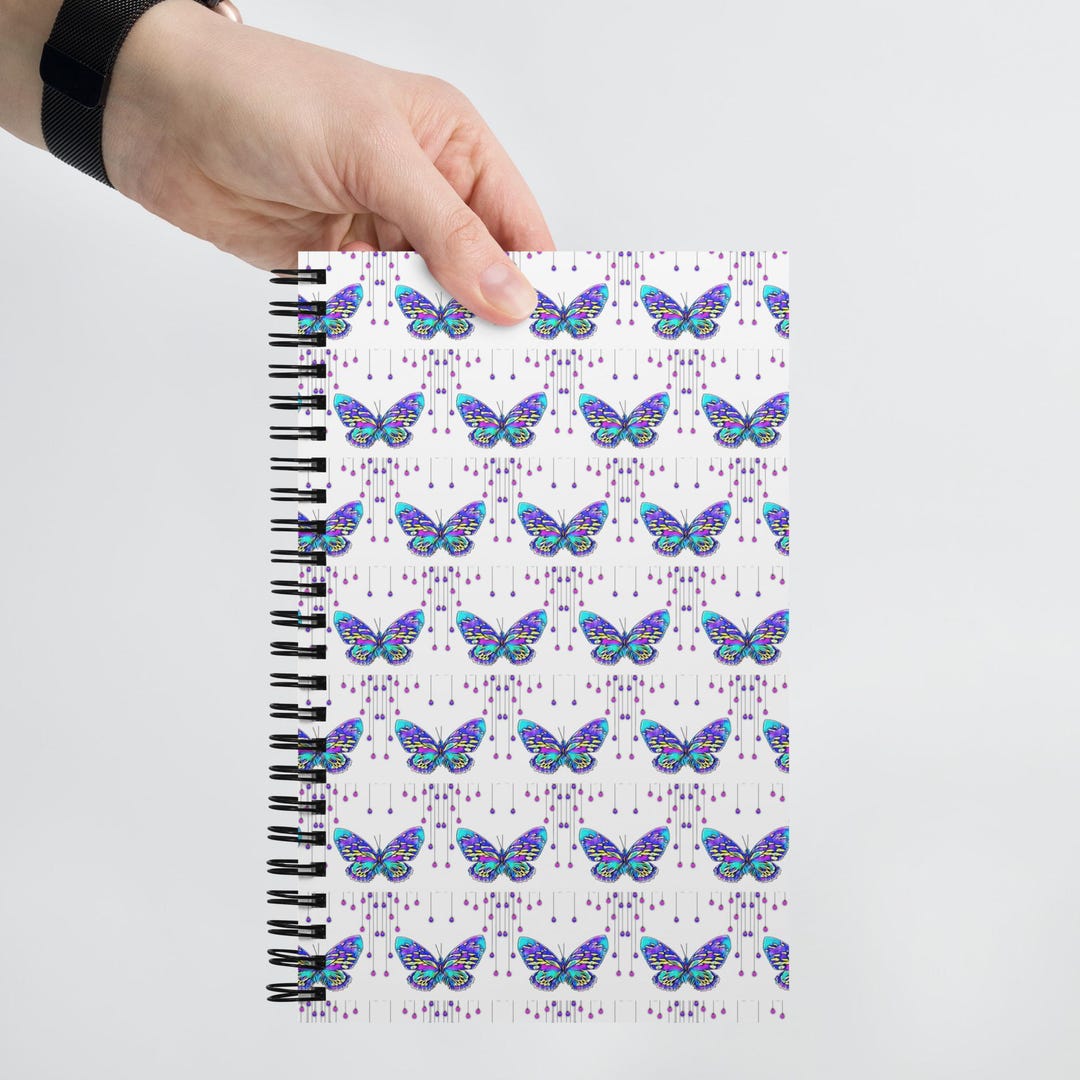Purple Butterflies Spiral Notebook Journal BLANK Unlined Gratitude ...