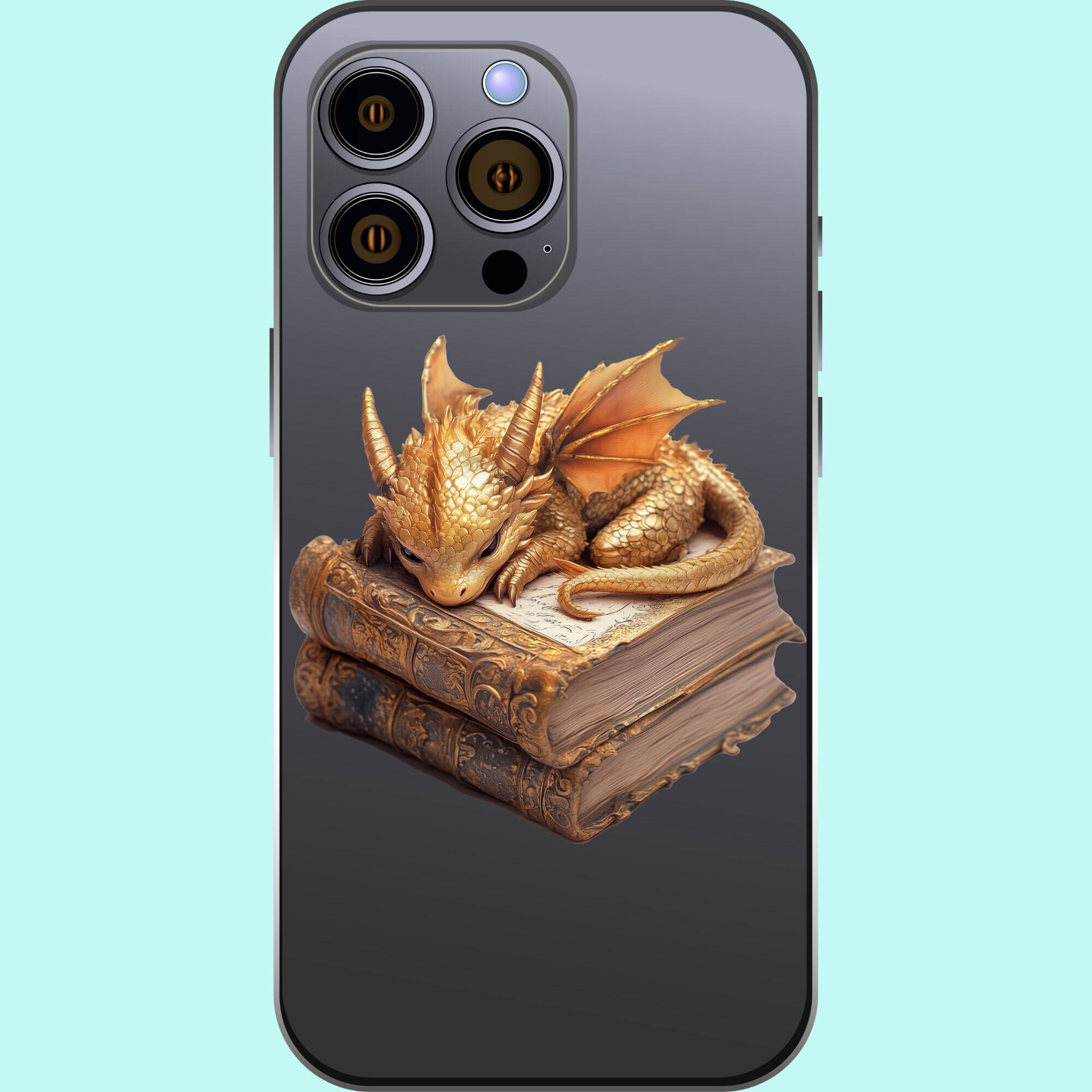 Baby Gold Dragon PNG | Whimsical Fantasy Art | Dragon Lover Digital ...