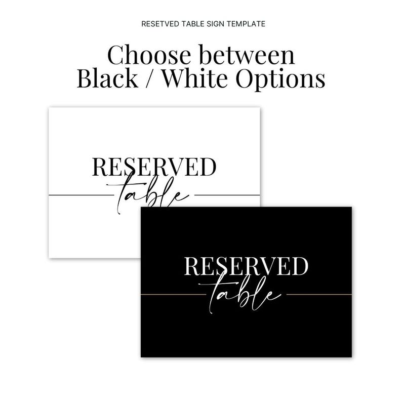 Elegant Wedding Reserved Sign Template: Editable Printable (canva) - Etsy