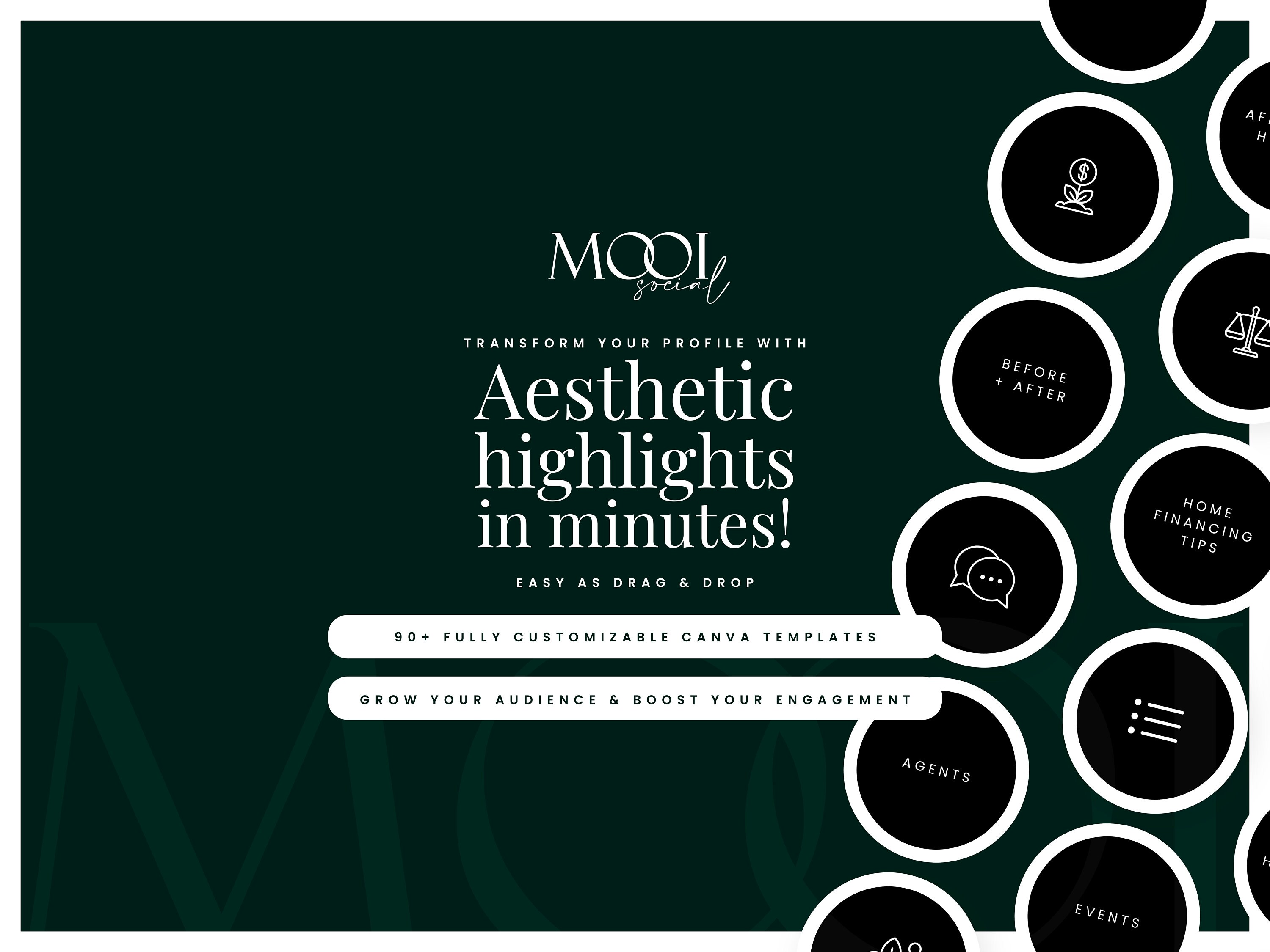 Lux Dark Exposure Highlight Cover Photos | Canva Templates | Minimal ...