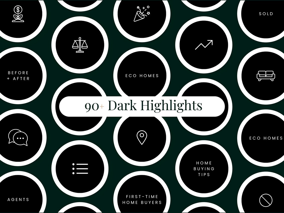Lux Dark Exposure Highlight Cover Photos | Canva Templates | Minimal ...