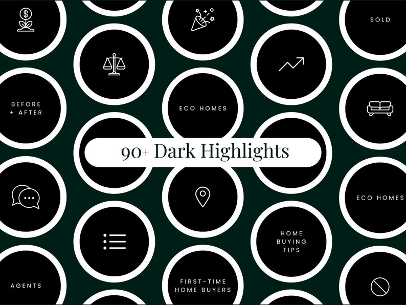 Lux Dark Exposure Highlight Cover Photos | Canva Templates | Minimal ...