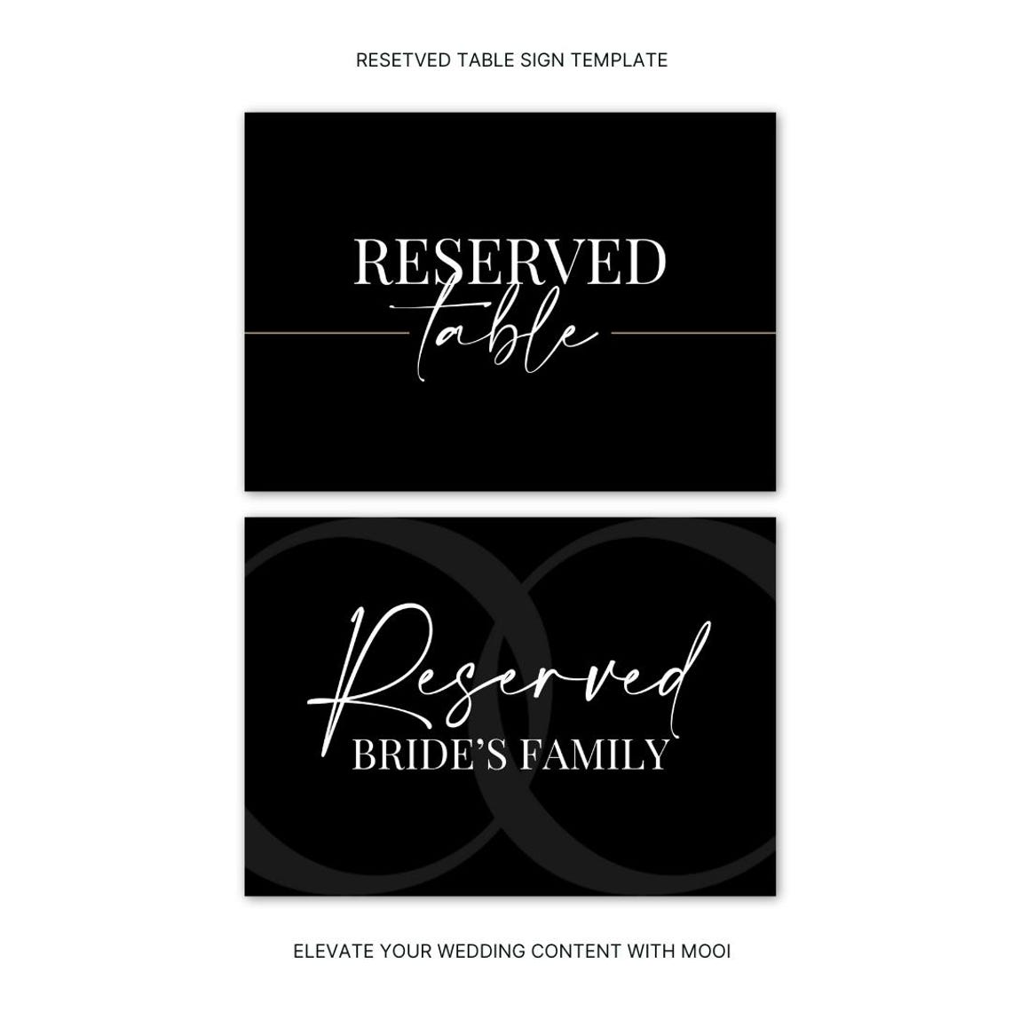 Elegant Wedding Reserved Sign Template: Editable Printable (canva) - Etsy
