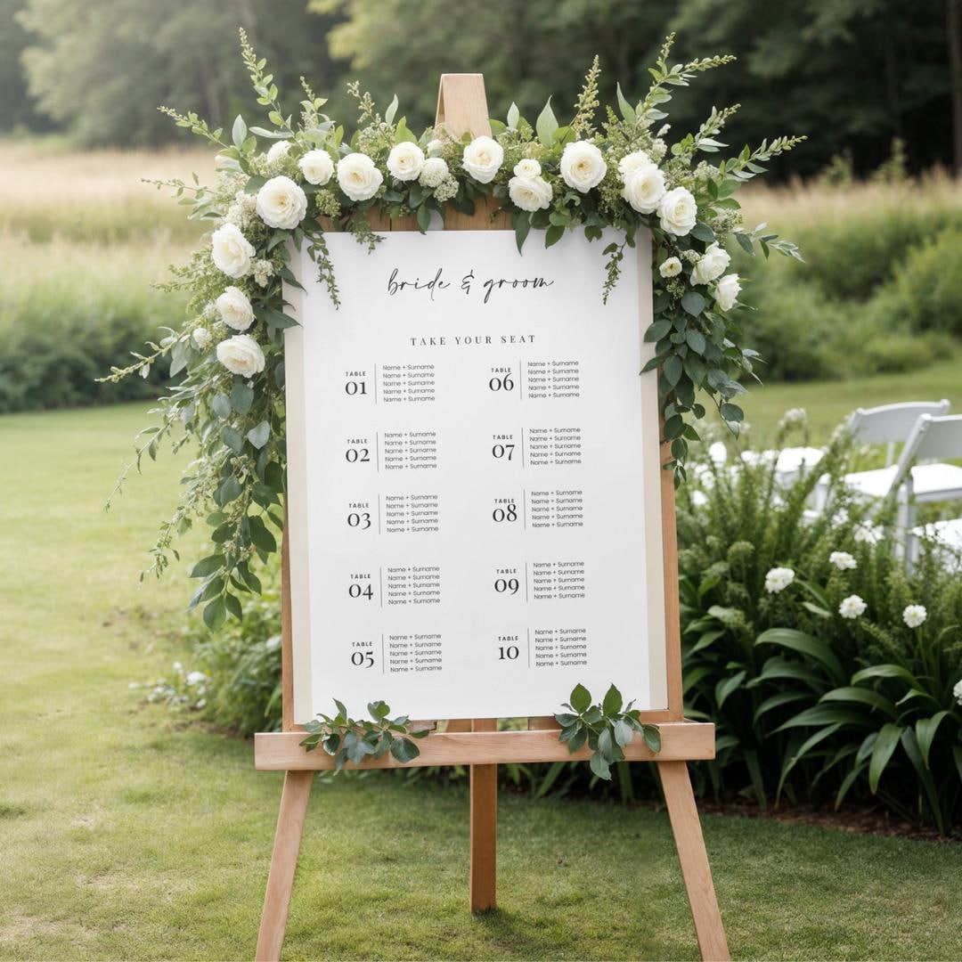 Lux Wedding Seating Chart Template | Editable Instant Download Seating ...