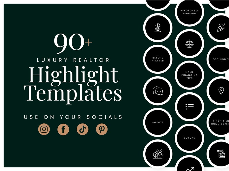 Lux Dark Exposure Highlight Cover Photos | Canva Templates | Minimal ...