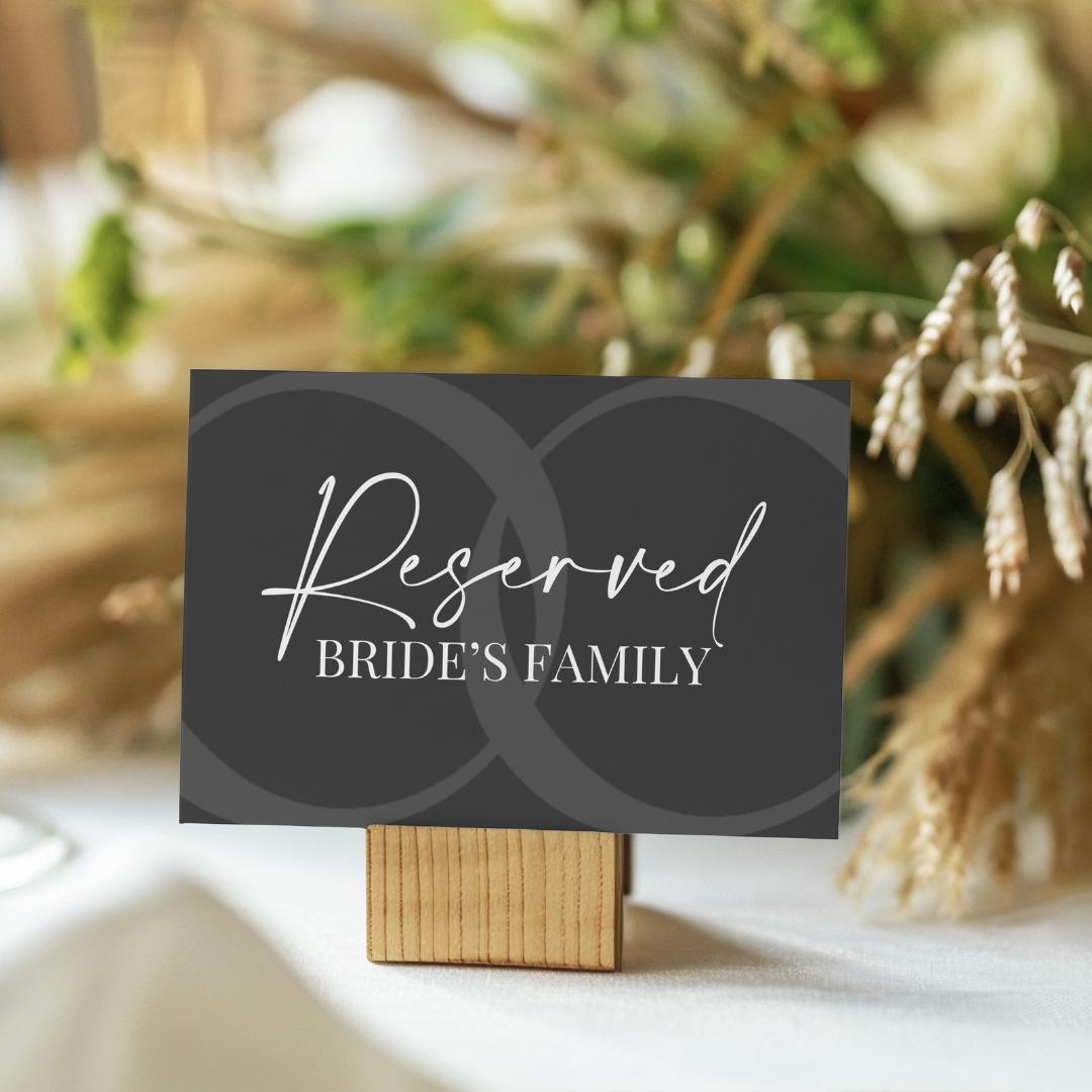 Elegant Wedding Reserved Sign Template: Editable Printable (canva) - Etsy