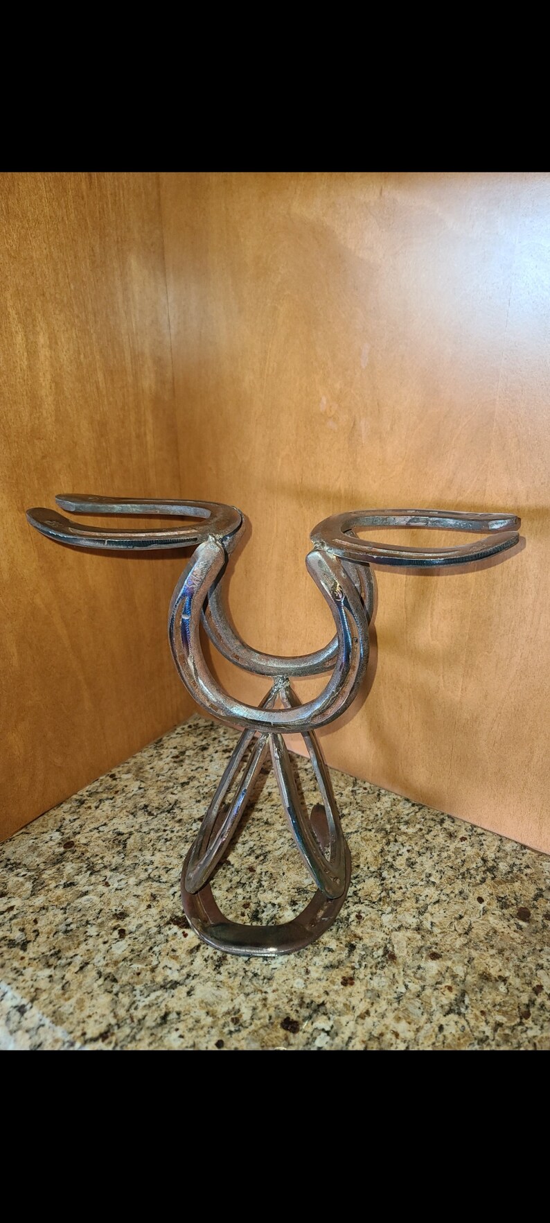 Horseshoe Wine Rack With Temper Colors , Rustic Decor, Country Kitchen ...