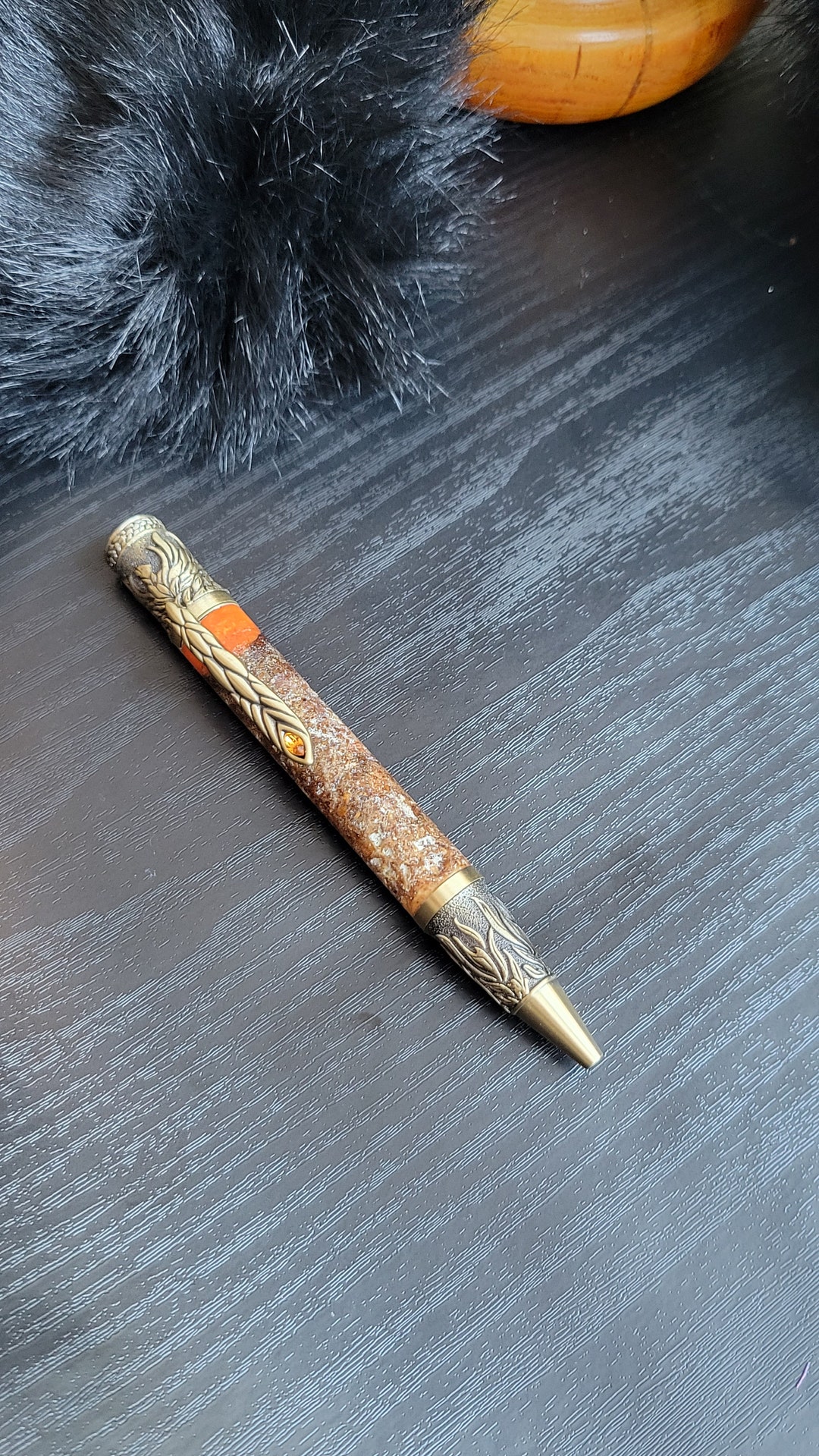 MADE TO ORDER| Custom Handmade Phoenix Rising Pen Featured in Orange ...
