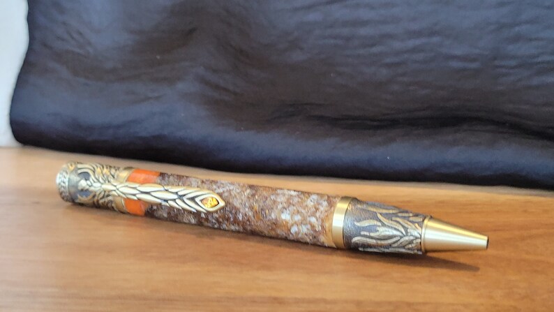 MADE TO ORDER| Custom Handmade Phoenix Rising Pen Featured in Orange ...