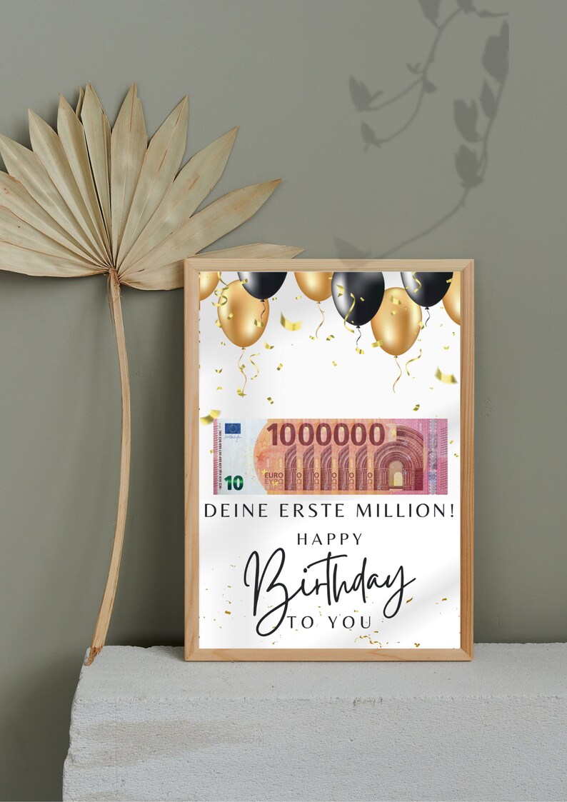 Geldgeschenk Deine erste Million, personalisierte PDF Vorlage zum ...