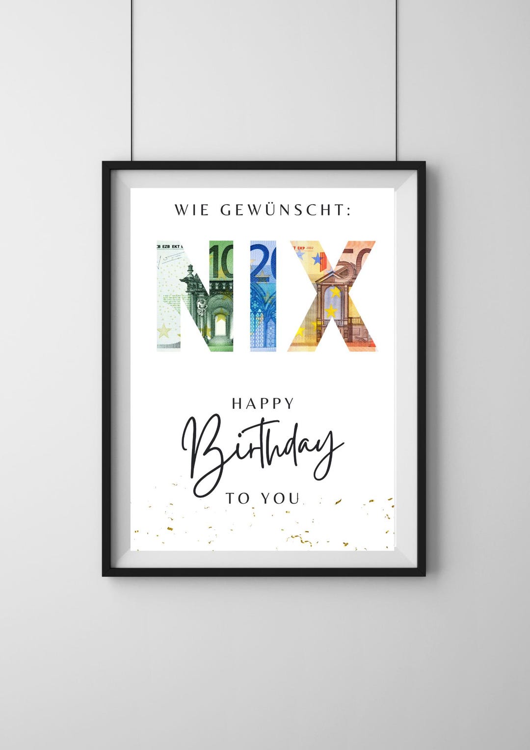 Money Gift "nix", PDF Template Printable, Birthday Gift - Etsy