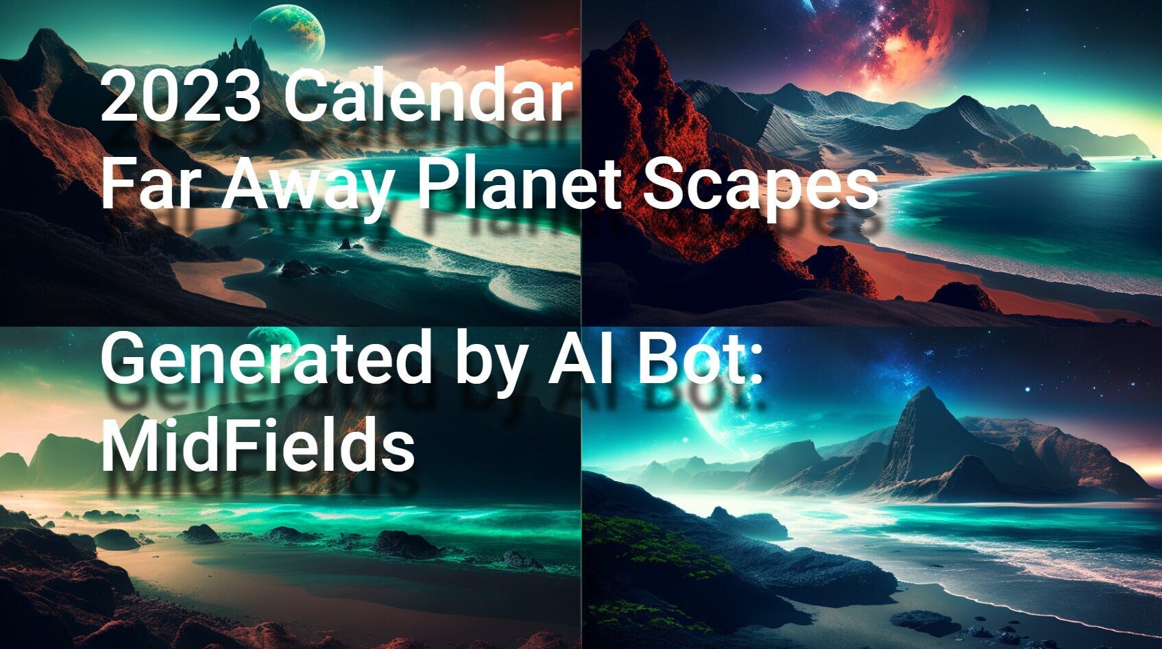 Calendario 2023 - Paesaggi planetari / spaziali generati dall'IA - Etsy ...