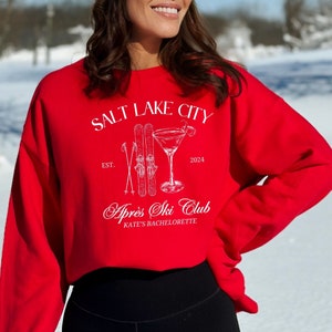 Custom Location Ski Club Sweatshirt, Luxury Bachelorette Winter Bridal ...
