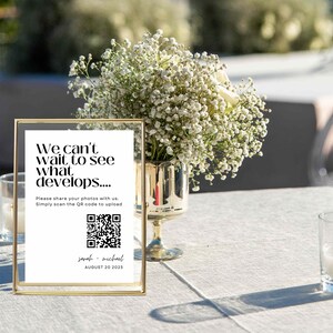 Wedding QR Photo Sign Template Bundle, Modern Wedding QR Sign, Qr Code ...