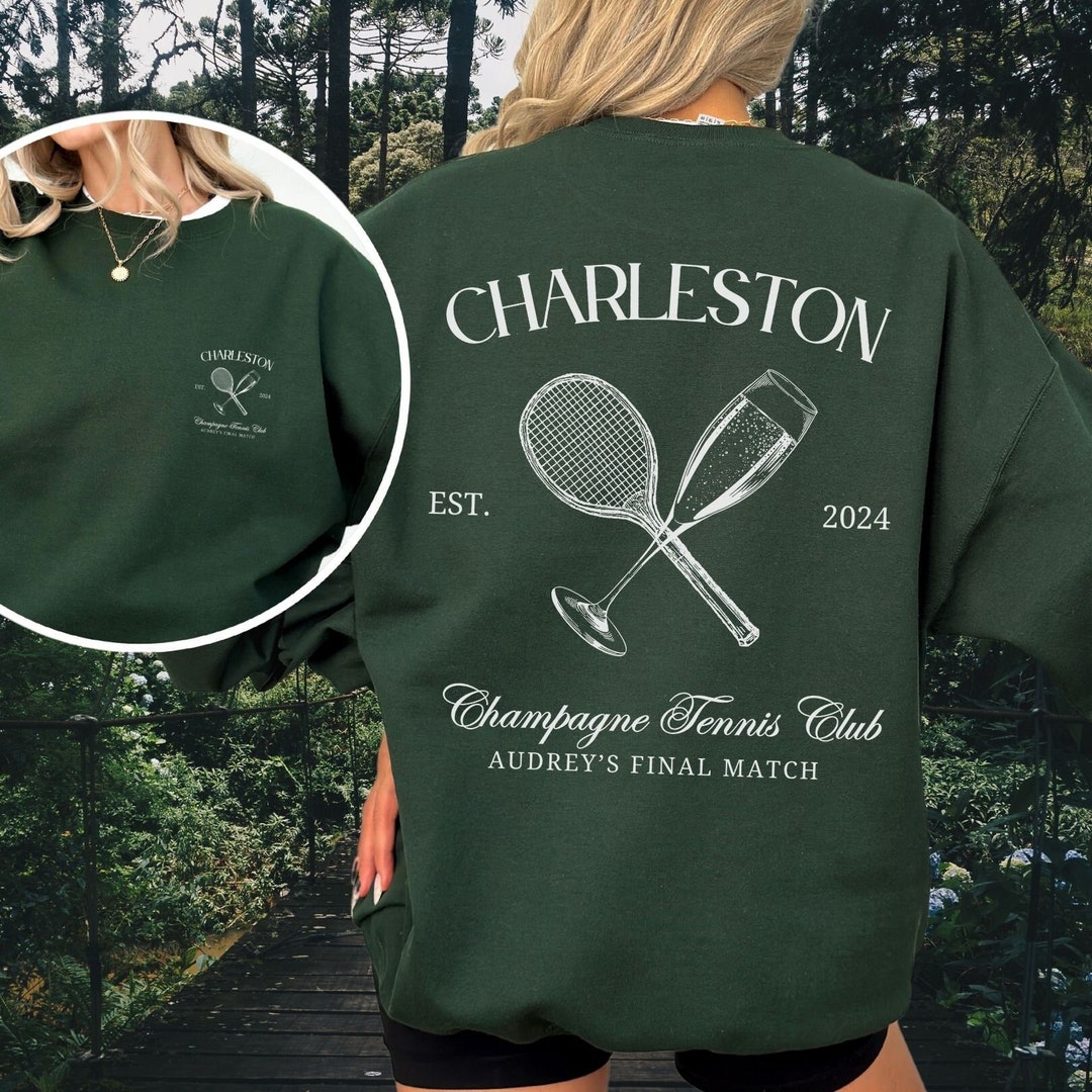 Custom Tennis Bachelorette Social Club Crewnecks, Champagne Club ...