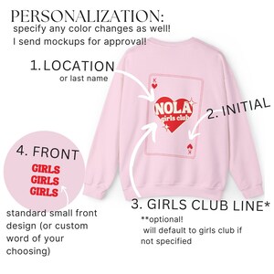 Custom Location Retro Girls Club Sweatshirts, Personalized Casino ...