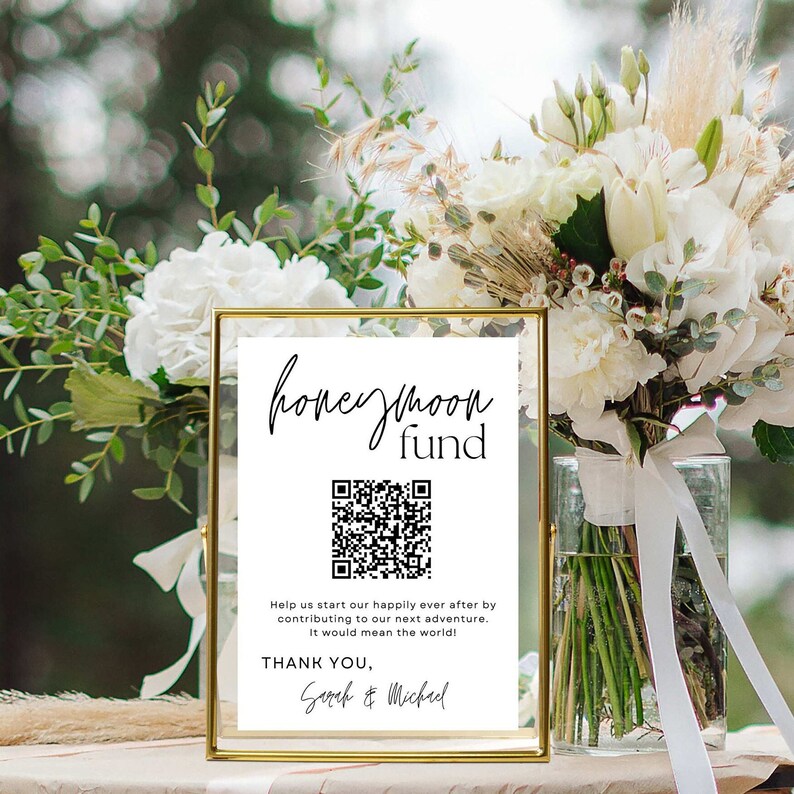 Honeymoon Fund QR Code Template Instant Download Printable - Etsy