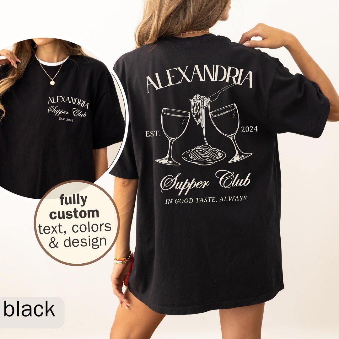 Custom Supper Club Shirts, Wine and Cheese Club Shirts, Group Dinner ...