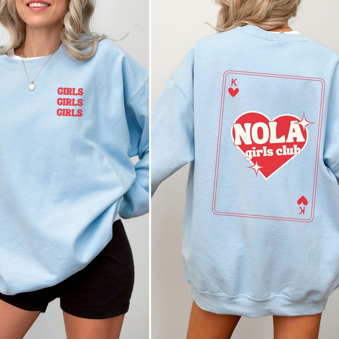 Custom Location Retro Girls Club Sweatshirts, Personalized Casino ...