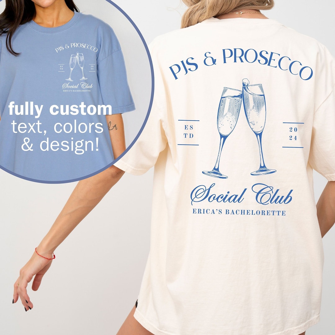 Custom Pjs and Prosecco Bachelorette Shirt, Pajamas Champagne Bach ...