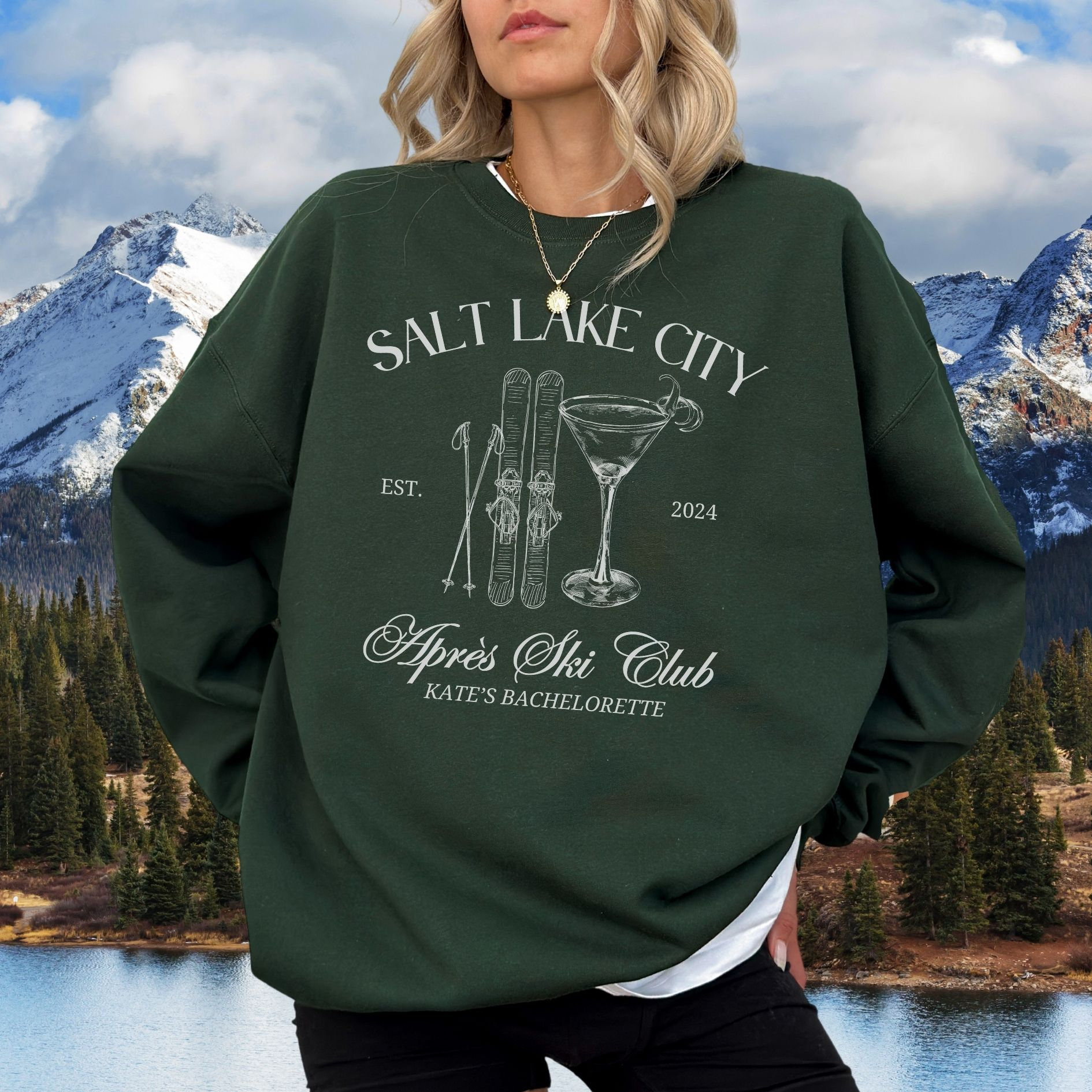 Custom Location Ski Club Sweatshirt Luxury Bachelorette - Etsy