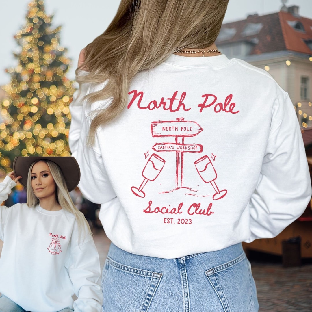 North Pole Social Club Custom Cocktail Sweatshirts, Personalized ...