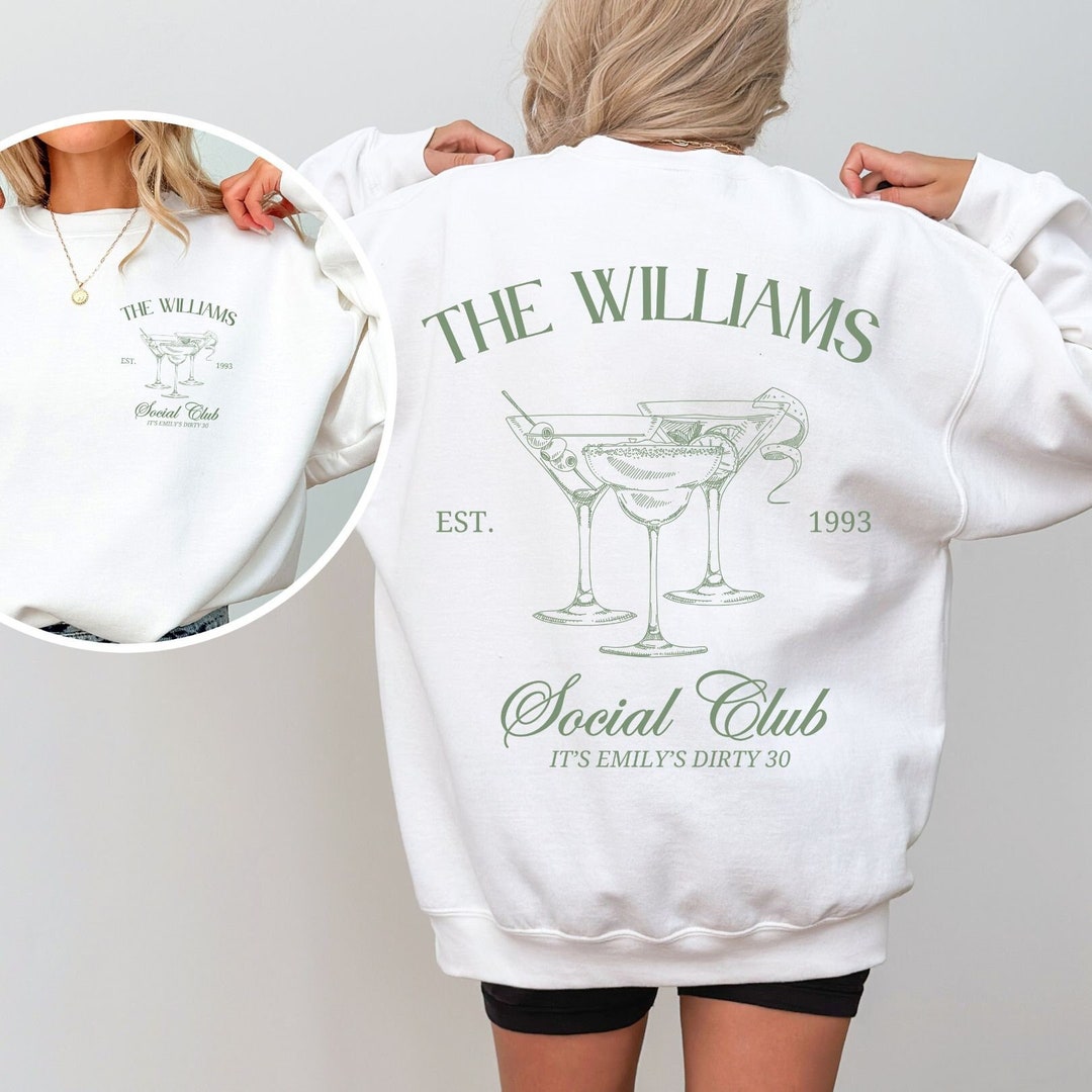 Dirty Martini Club Sweatshirt, Custom Event Crewneck, Tini Time Social ...