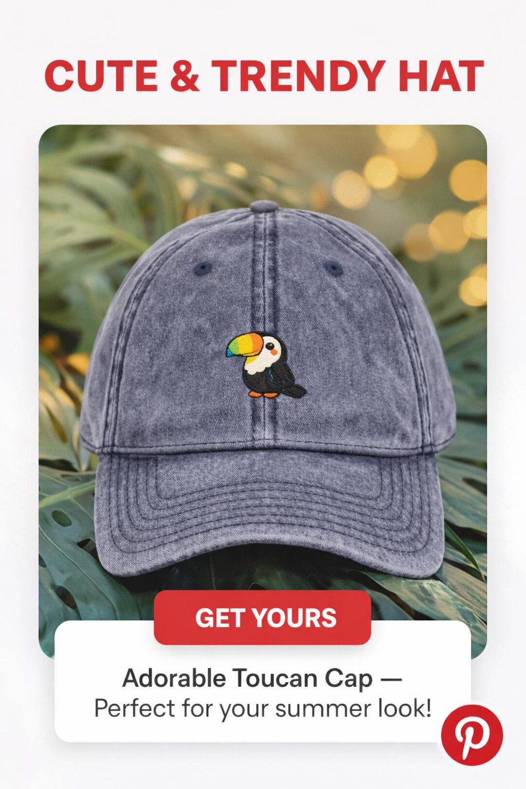 Embroidered Toucan Cap | Vintage Washed Baseball Hat | Toucan Bird - Etsy