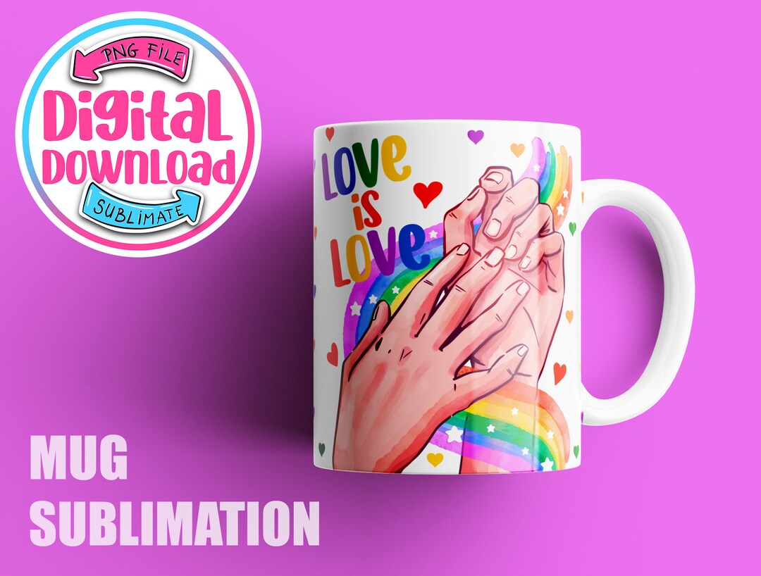LGBT Pride Sublimation Designs, Mug PNG, Mug Wrap Download ...