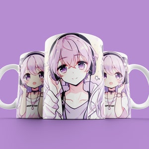 Manga Mug Sublimation Designs, Anime Mug, Mug Wrap Download, Cute ...
