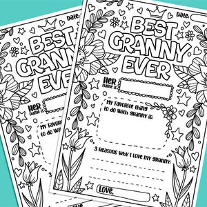 Best GRANNY Printable Coloring Page Printable All About Mom Fill in ...
