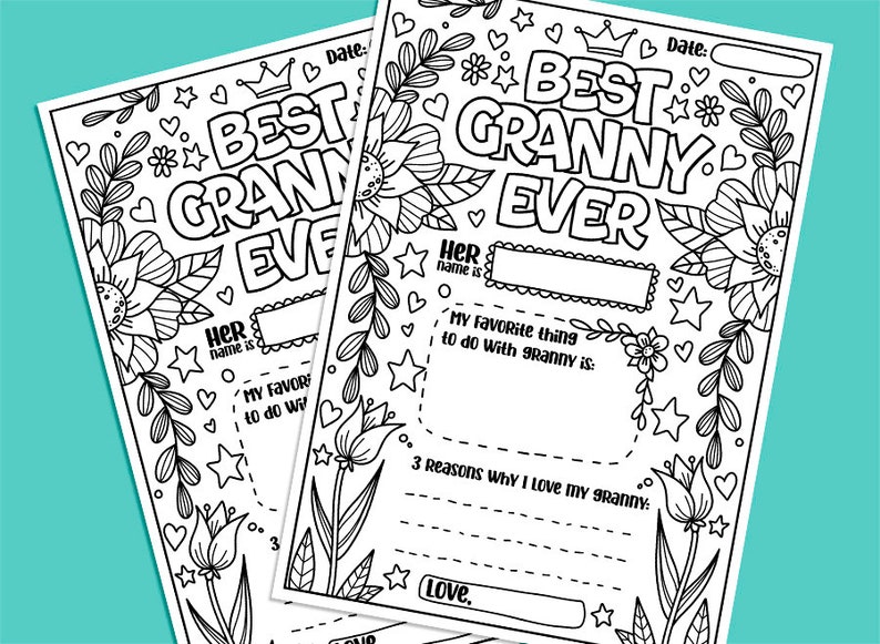 Best GRANNY Printable Coloring Page Printable All About Mom - Etsy